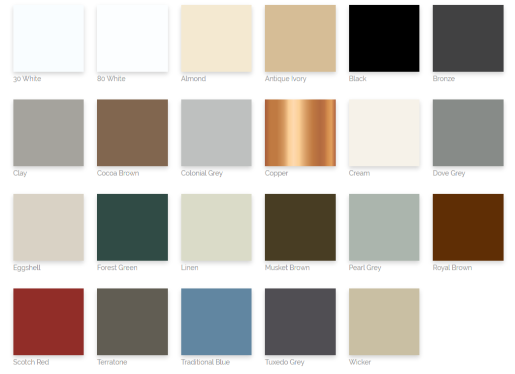 Colors for Seamless Gutters | Treasure Coast, FL | Budget Gutters